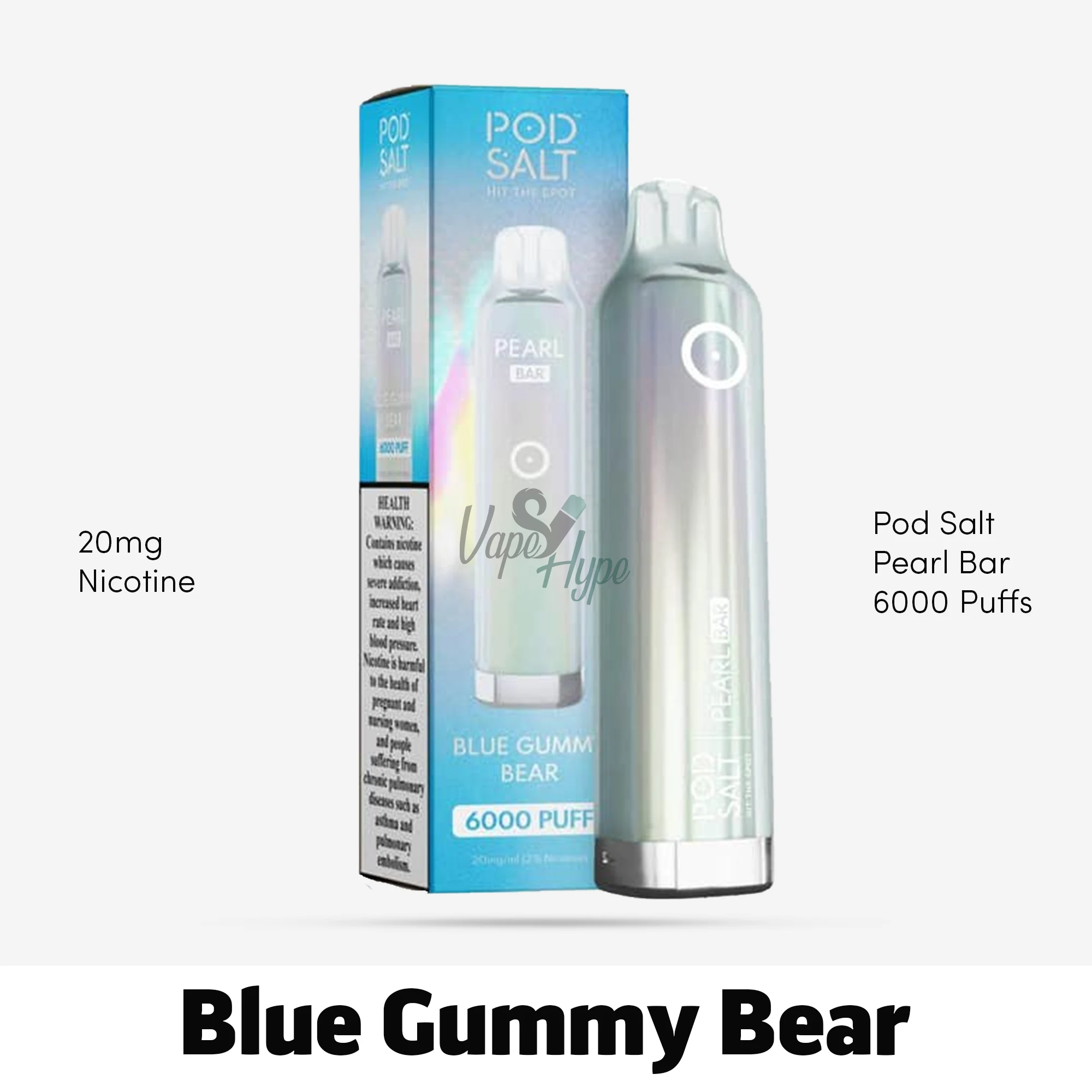 Buy Pod Salt Pearl Bar 6000 Puffs Blue Gummy Bear